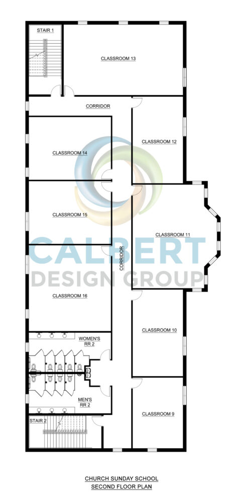 Traditional Sunday School, Two-Story - Calbert Design