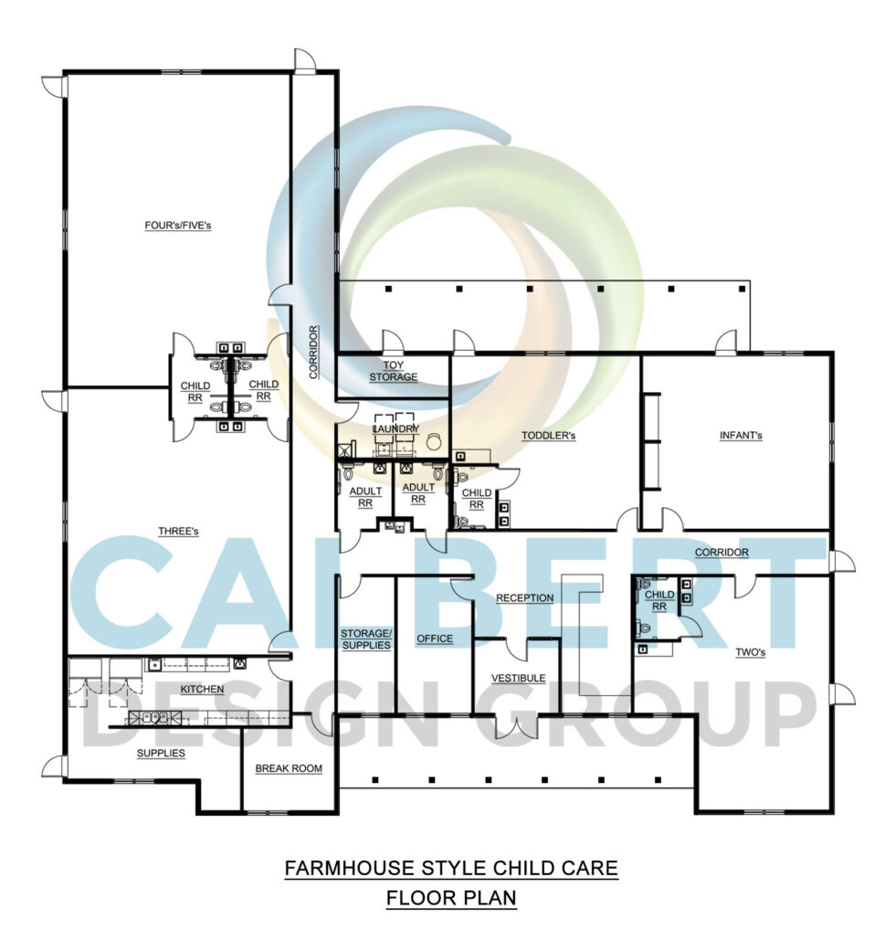 Farmhouse Style Childcare, Large - Calbert Design